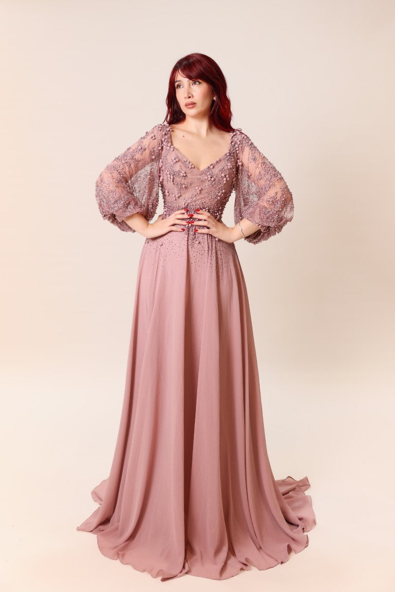 Lace Chiffon Gown – Infinite Elegance Collection | Faiz Couture