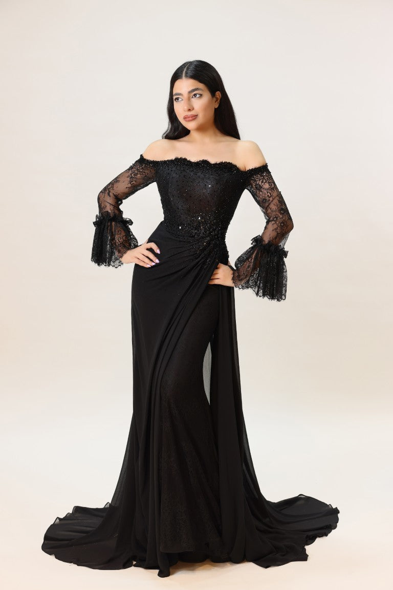 Amethyst Lace Embellished Gown – Enchanted Grace Collection | Faiz Couture